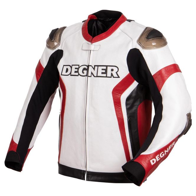 【デグナー】レーシングジャケット ホワイト-レッド〈XLサイズ〉22WJ-6[ 京都 八王子 バイクギア ジャケット 人気 おすすめ 革 レザー ツーリング ライダー バイカー バイク ...