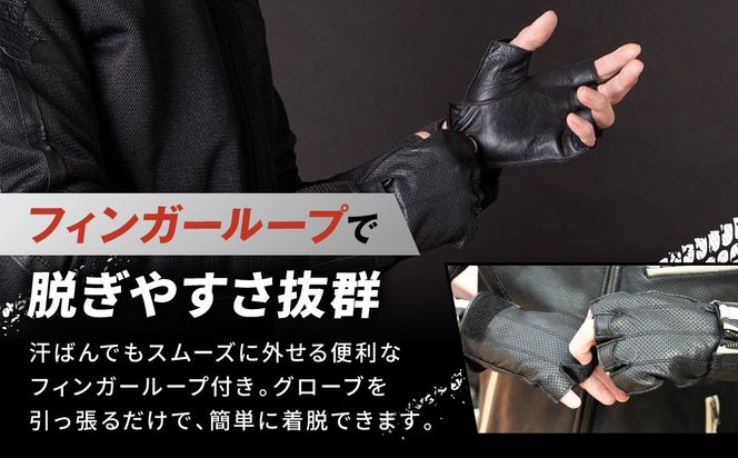 【デグナー】ハーフメッシュレザーグローブ[TG-82MH]ブラック＜Lサイズ＞[ 京都 バイク 革製品 ブランド グローブ 人気 おすすめ 革 ハーフ メッシュ レザー ツーリング ライダー ...