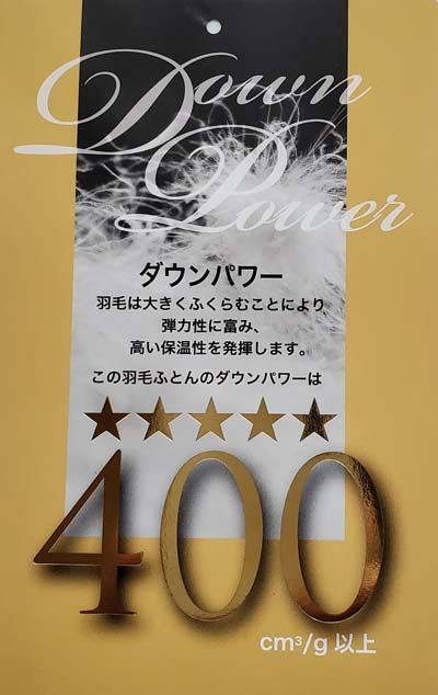 CK353 訳アリ 羽毛布団【イングランド産ホワイトダウン93%】 ダブル 190×210cm 羽毛掛け布団【ダウンパワー400】（山梨県都留 ...