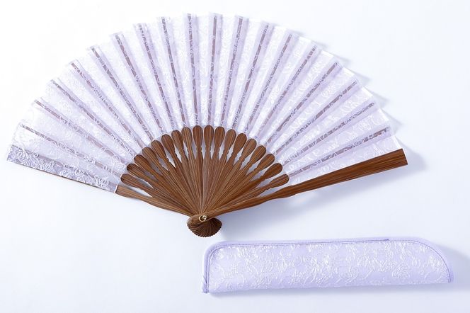 【伊と幸】《白生地の老舗が贈る》透扇子（正倉院葡萄唐草・白藤色） 261009_B-AZ01VC02（京都府京都市） | ふるさと納税サイト「ふるさとプレミアム」