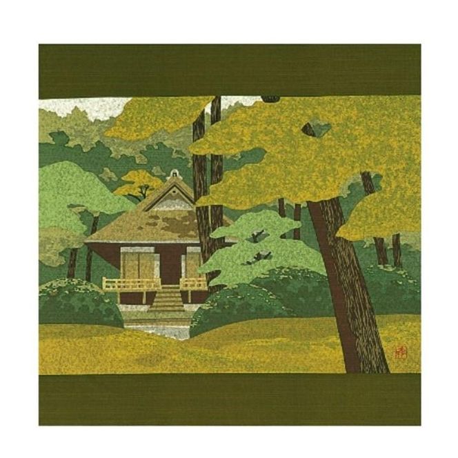 【宮井】綿の大判ふろしき 井堂雅夫「三千院」 261009_B-KA12（京都府京都市） | ふるさと納税サイト「ふるさとプレミアム」